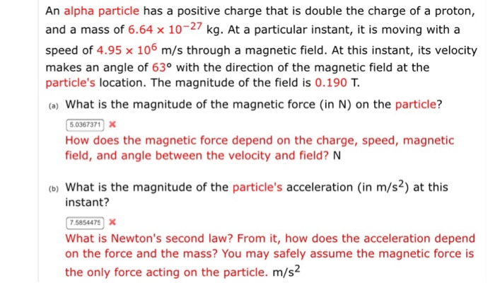 Solved An alpha particle has a positive charge that is | Chegg.com