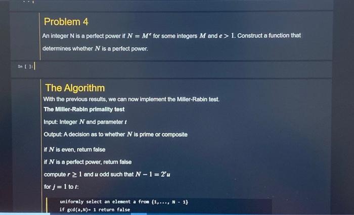 Solved Please complete this Miller-Rabin Primality Test in | Chegg.com