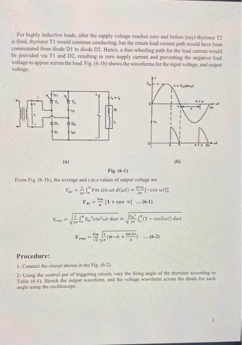 Experiment (6) Controlled Rectifiers - Single Phase | Chegg.com