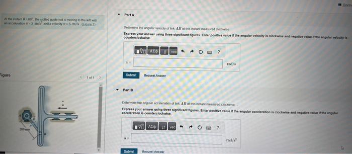 Solved counterclociwise. Fart n Determine the angular | Chegg.com
