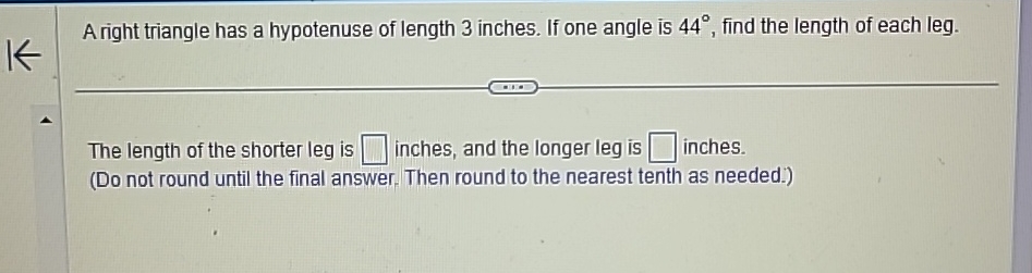 Solved A right triangle has a hypotenuse of length 3 | Chegg.com