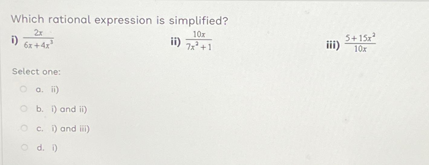 Solved Which rational expression is | Chegg.com