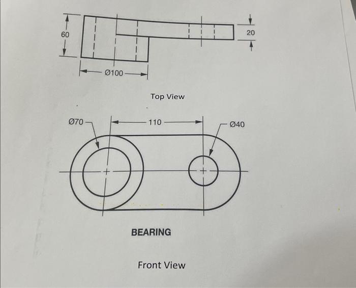 Solved Top View BEARING Front View | Chegg.com