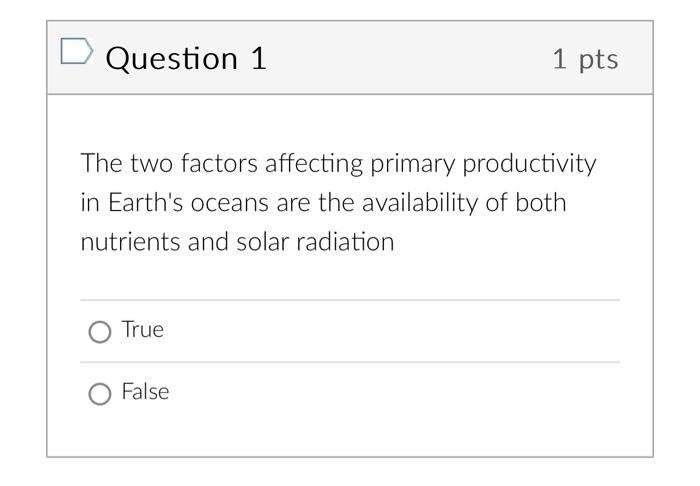 Solved Question 1 1pts The two factors affecting primary | Chegg.com