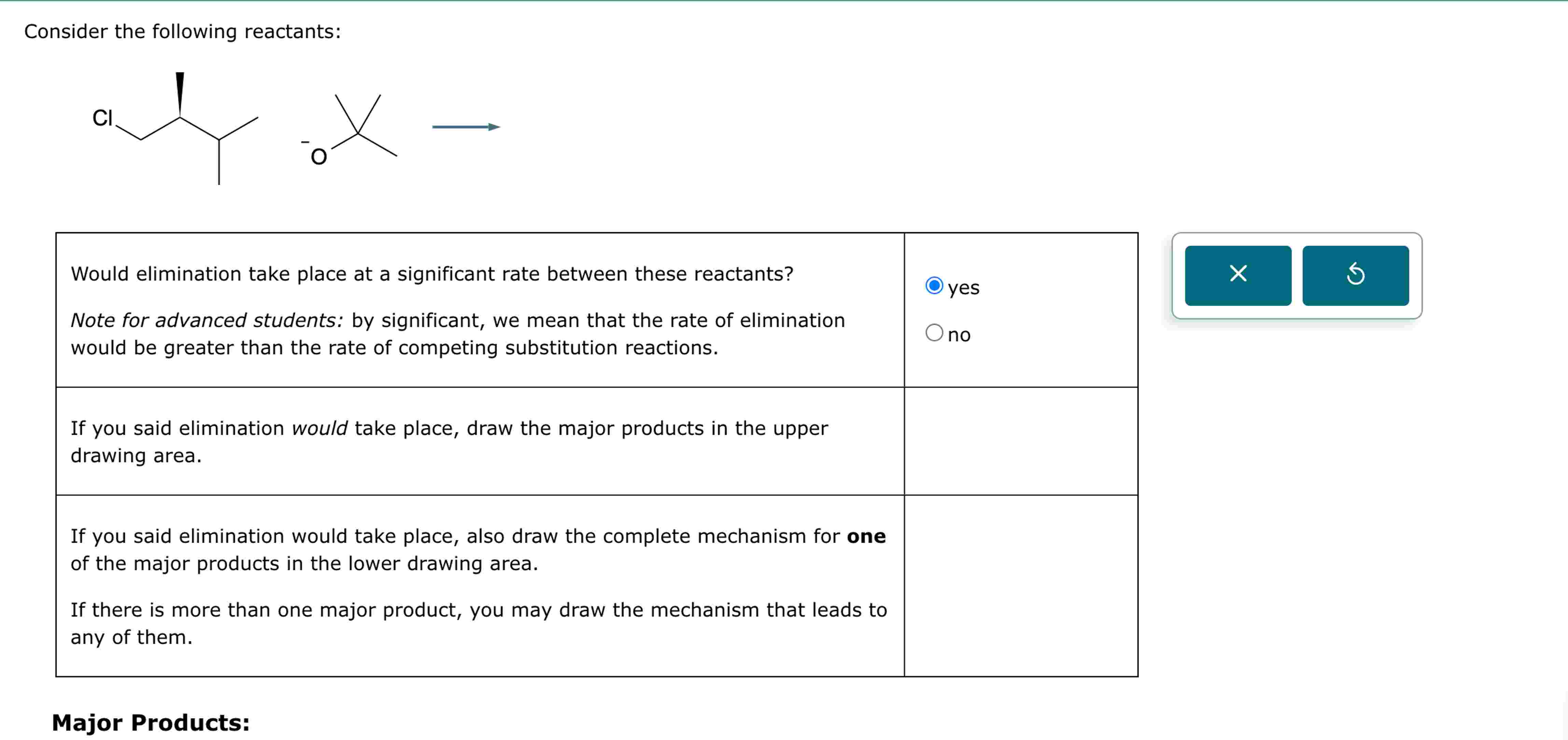 Solved Consider this organic reaction: Draw the major | Chegg.com