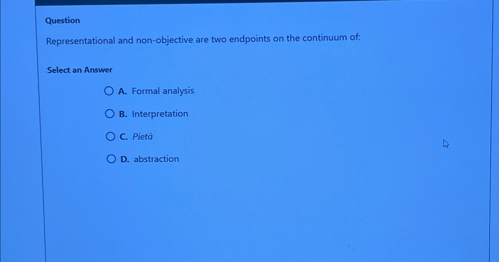 Solved QuestionRepresentational and non-objective are two | Chegg.com