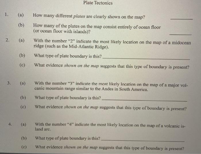 After drawing in the plate boundaries on the tectonic | Chegg.com