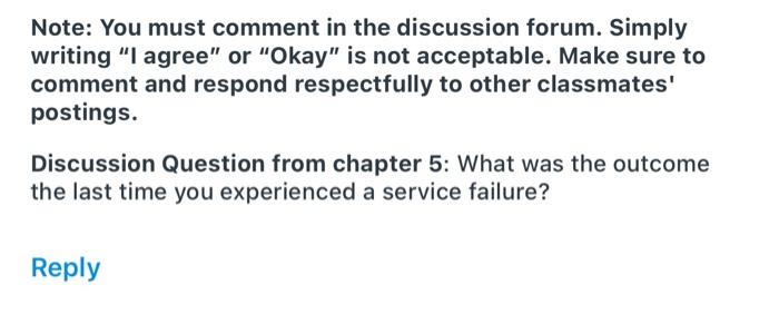 Solved Note: You must comment in the discussion forum. | Chegg.com