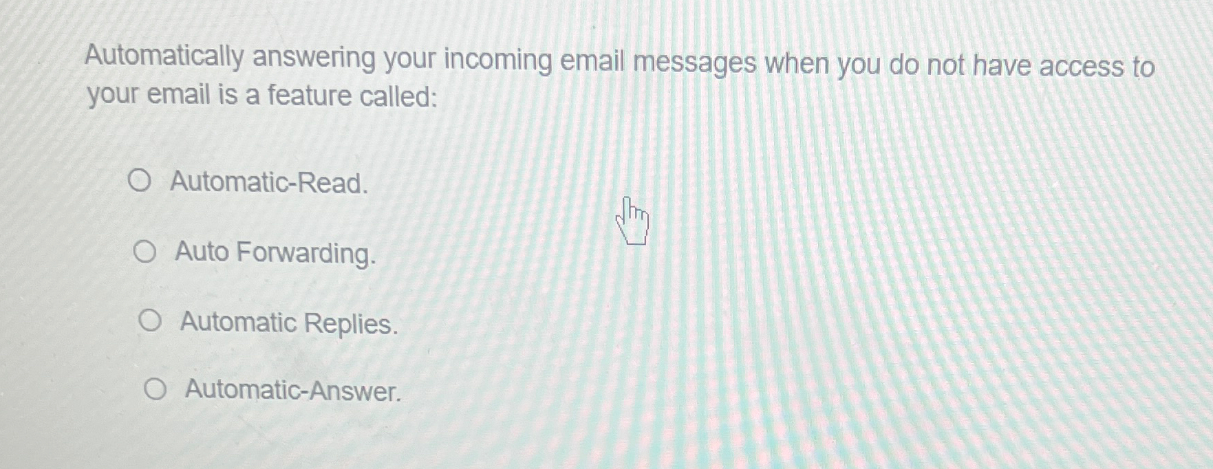Solved Automatically answering your incoming email messages | Chegg.com