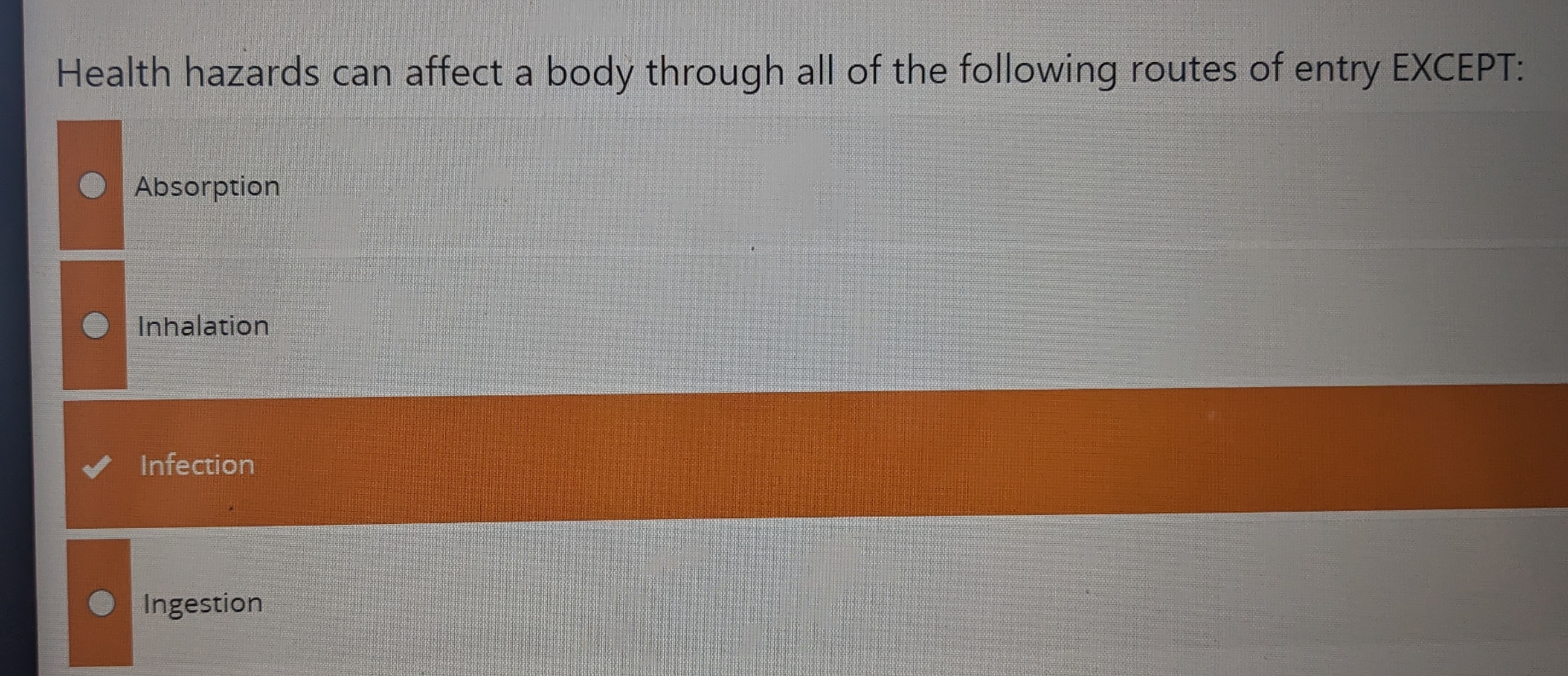 Solved Health hazards can affect a body through all of the | Chegg.com