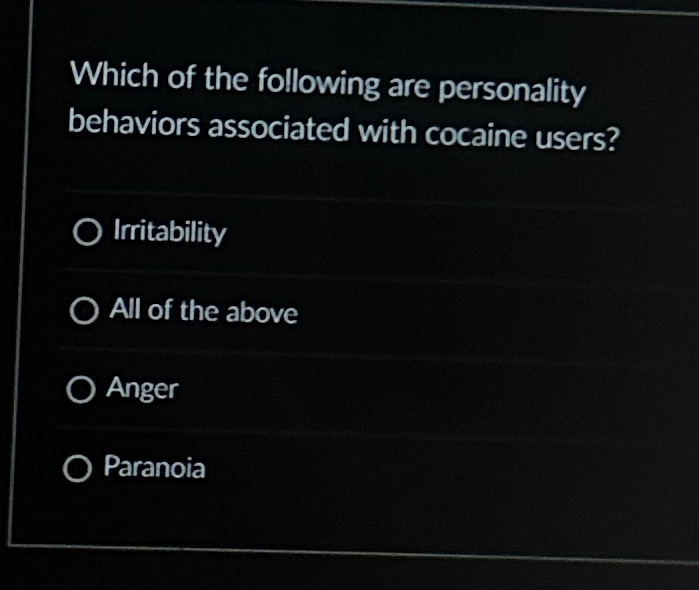 Solved Which of the following are personality behaviors | Chegg.com