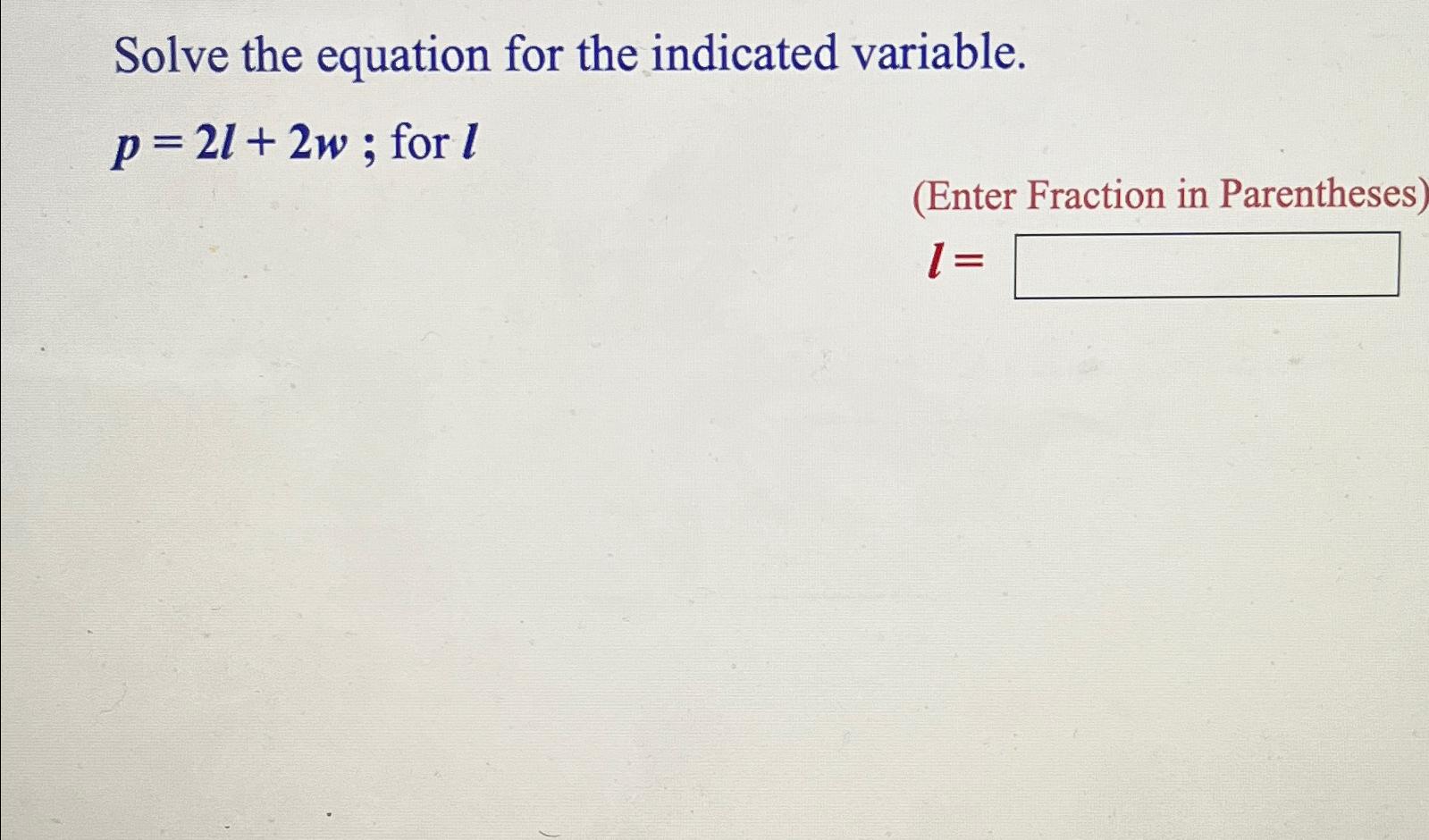 Solved Solve the equation for the indicated | Chegg.com