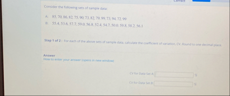 Solved Consider the following sets of sample | Chegg.com