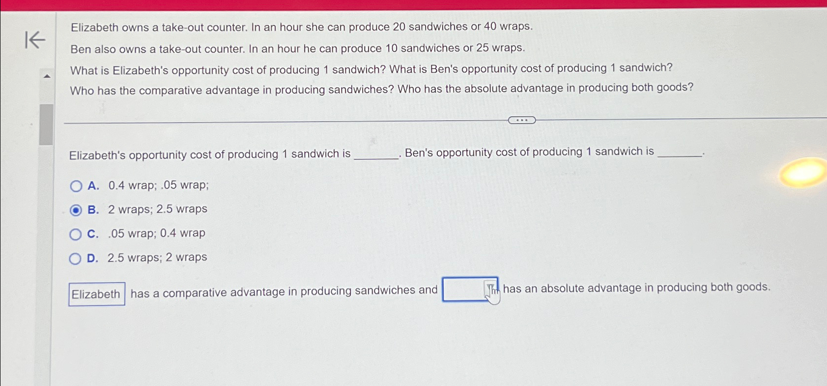 Solved Elizabeth owns a take-out counter. In an hour she can | Chegg.com