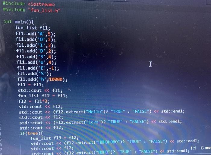 With the given fun_driver.cpp, write a fun_list.h | Chegg.com