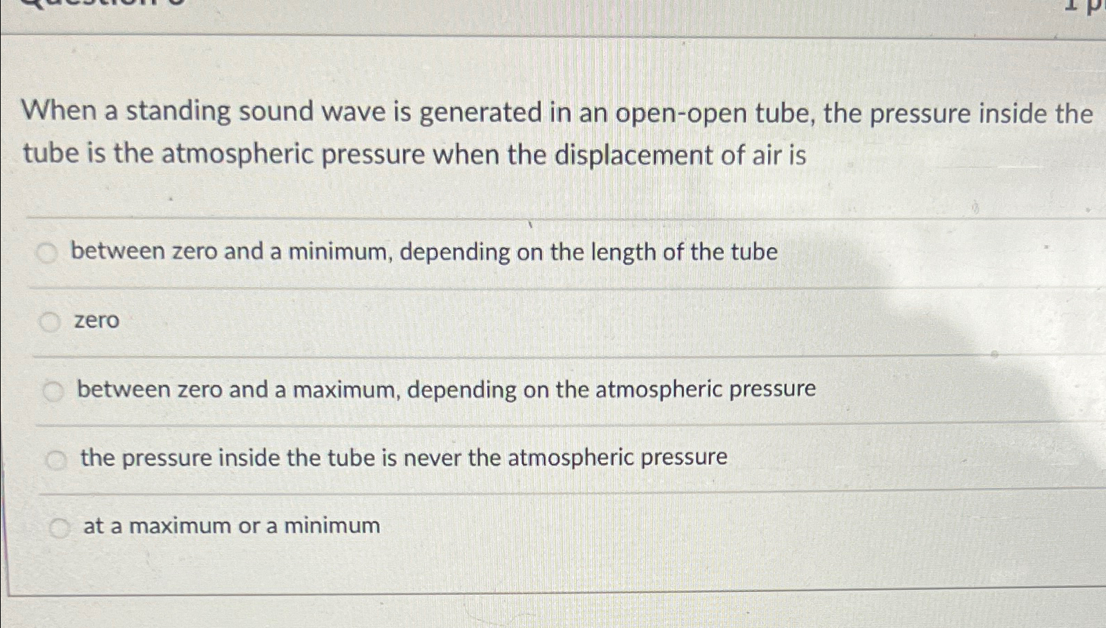 Solved When a standing sound wave is generated in an | Chegg.com