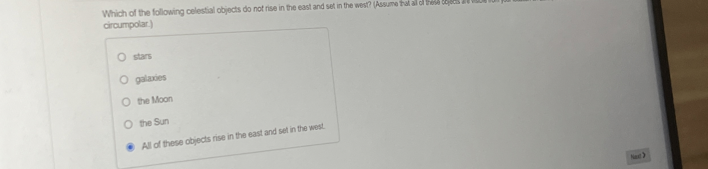 Solved Which of the following celestial objects do not rise | Chegg.com