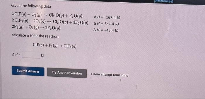 Solved Given the following data | Chegg.com