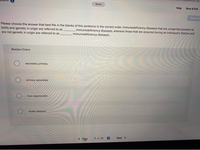 Solved Saved Help Save & Exit Please choose the answer that | Chegg.com