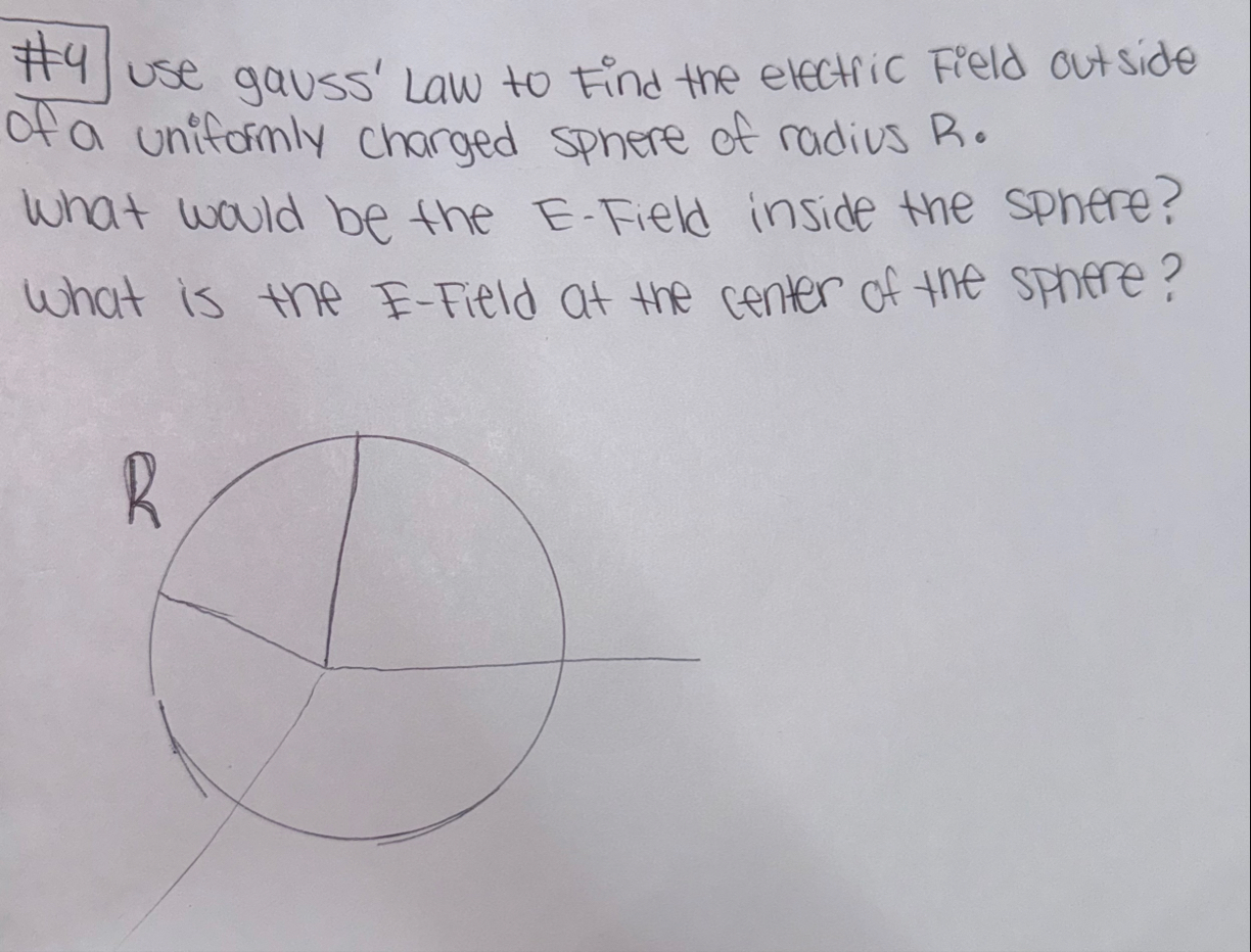Solved #4 ﻿use gauss' Law to Find the electric Field out | Chegg.com