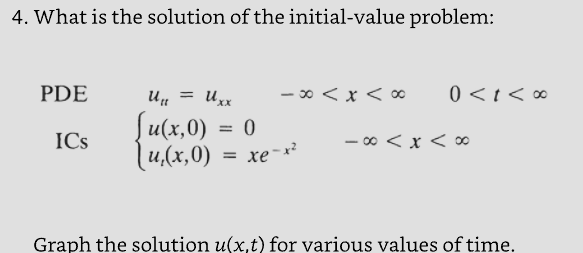 Solved What is the solution of the initial-value problem:PDE | Chegg.com
