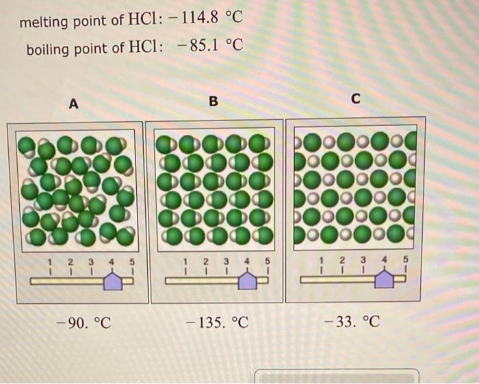 Solved melting point of HCl:−114.8∘C boiling point of | Chegg.com
