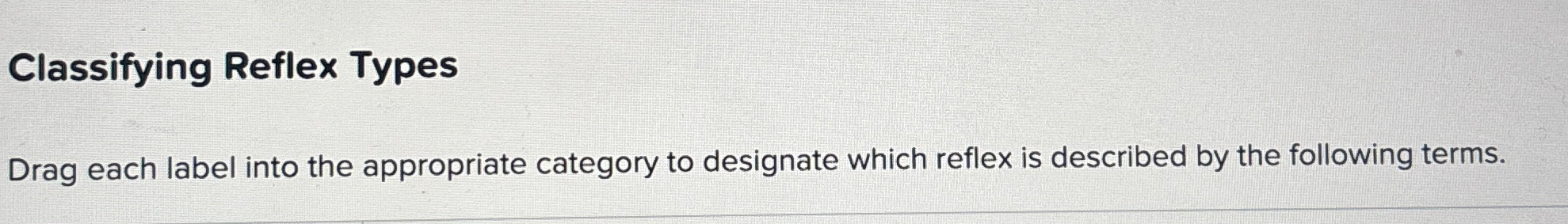 Solved Classifying Reflex TypesDrag each label into the | Chegg.com