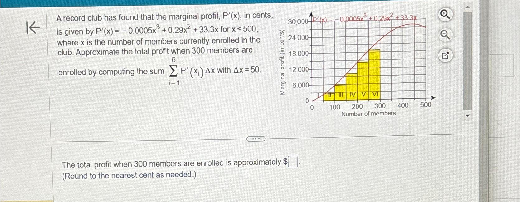 Solved A record club has found that the marginal profit, | Chegg.com