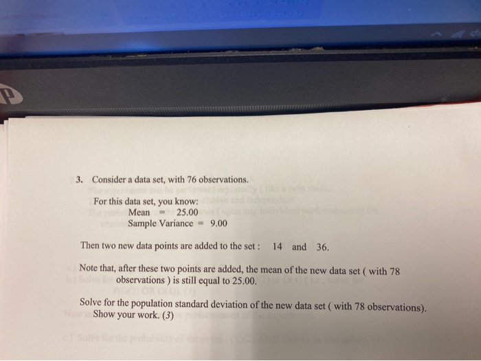Solved 3. Consider a data set, with 76 observations. For | Chegg.com