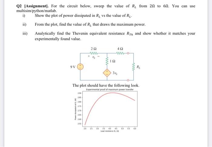 Solved Q2 [Assignment]. For the circuit below, sweep the | Chegg.com