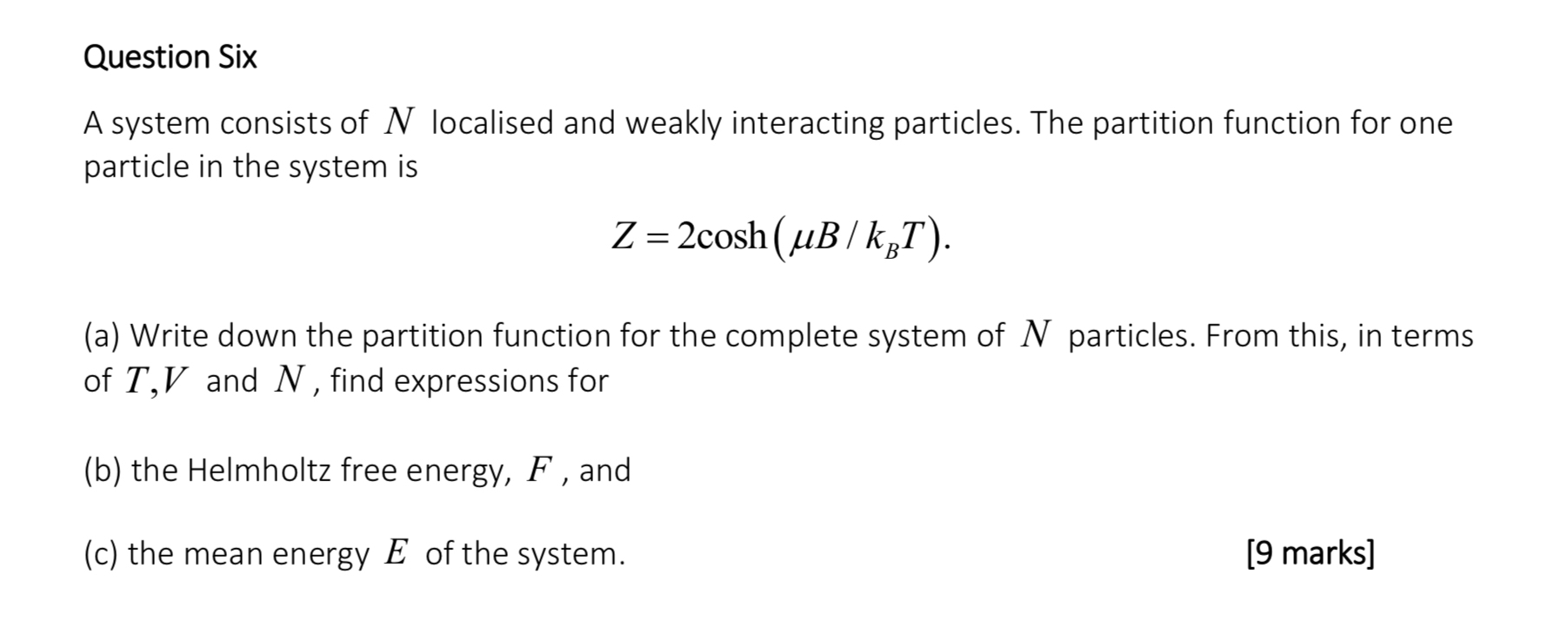 Solved Question SixA system consists of N ﻿localised and | Chegg.com