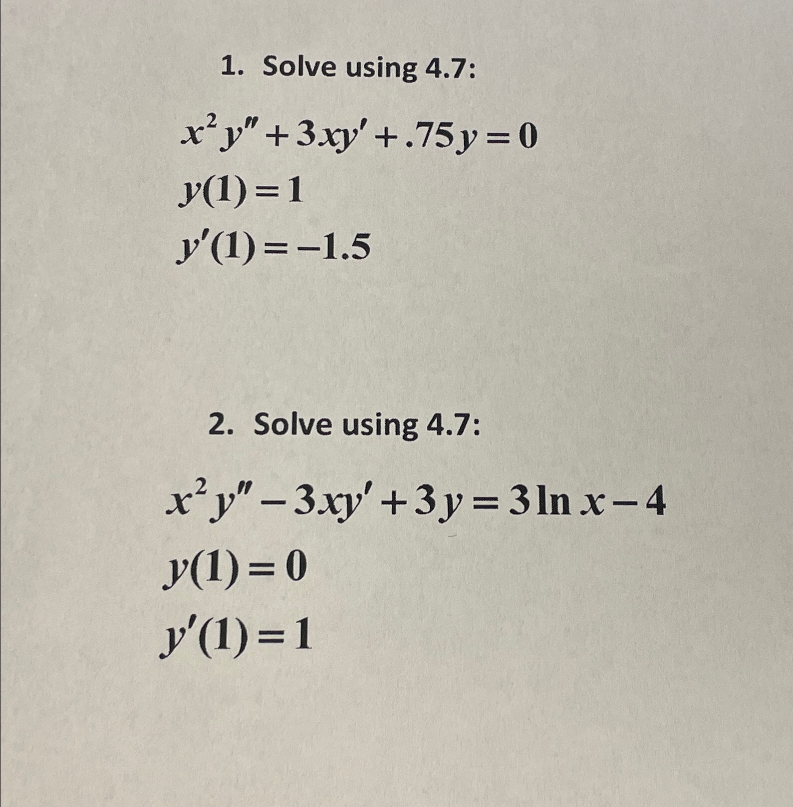 Solved Solve using | Chegg.com