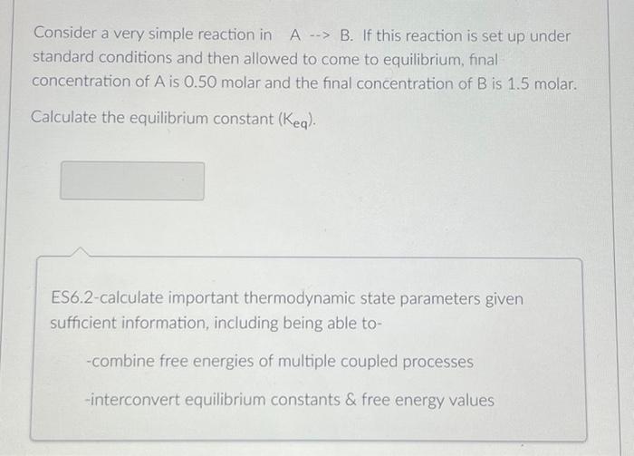 Solved Consider a very simple reaction in A→B. If this | Chegg.com
