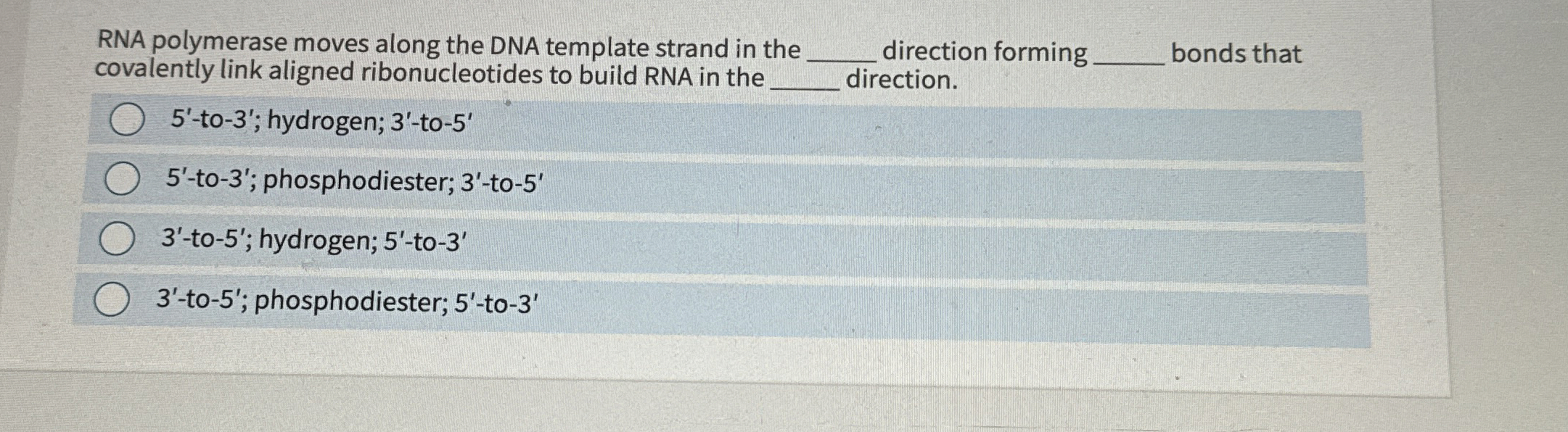 Solved RNA polymerase moves along the DNA template strand in | Chegg.com