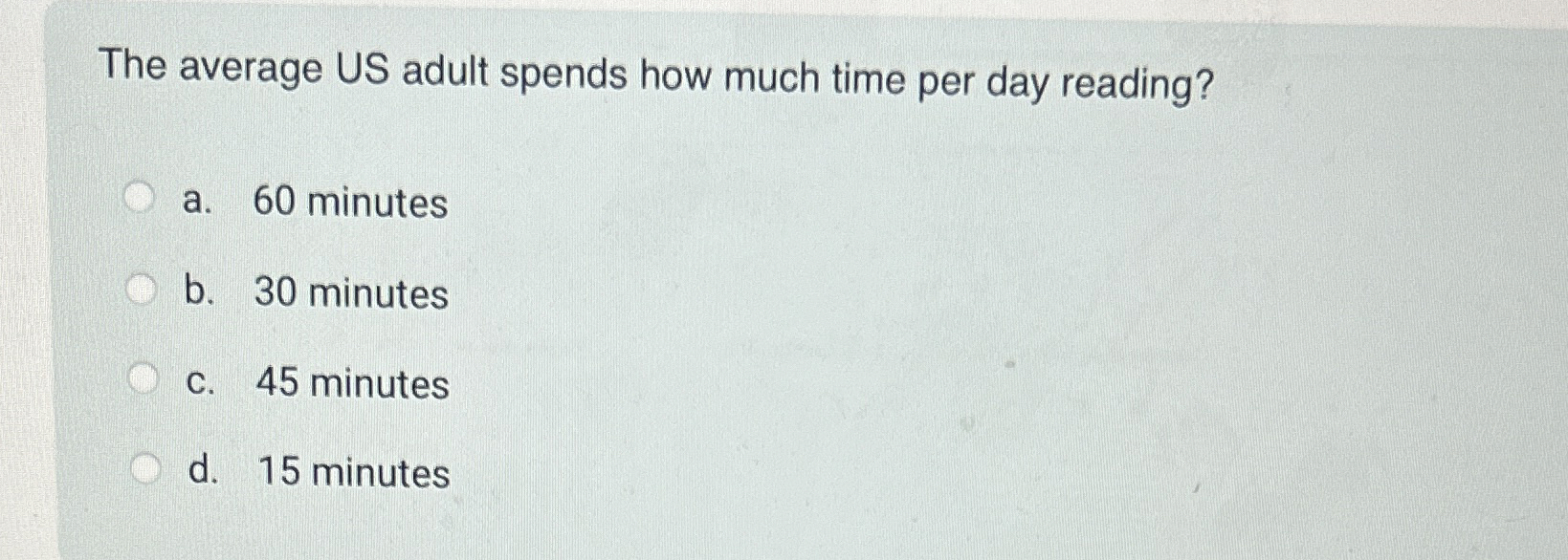 Solved The average US adult spends how much time per day | Chegg.com