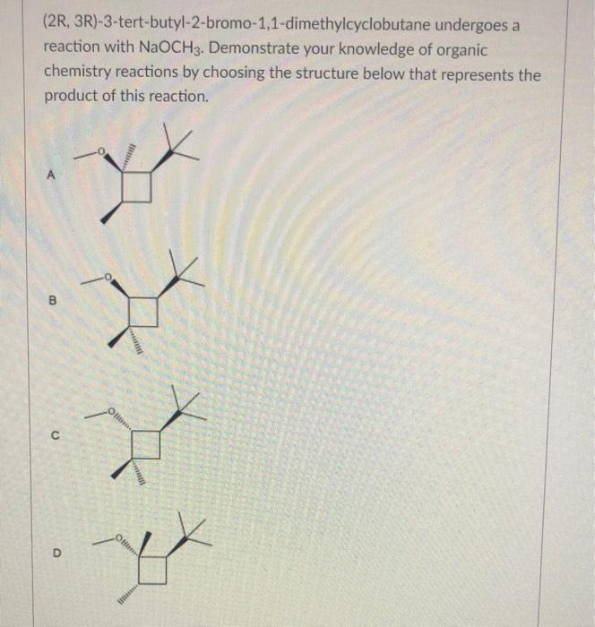 Solved (2R, 3R)-3-tert-butyl-2-bromo-1,1-dimethylcyclobutane | Chegg.com