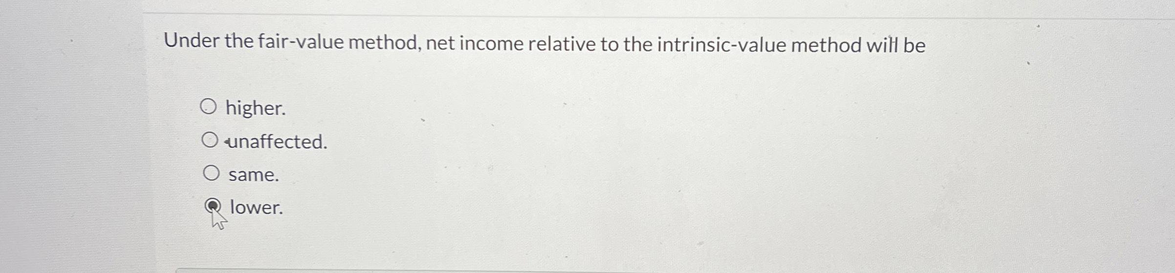 Solved Under the fair-value method, net income relative to | Chegg.com