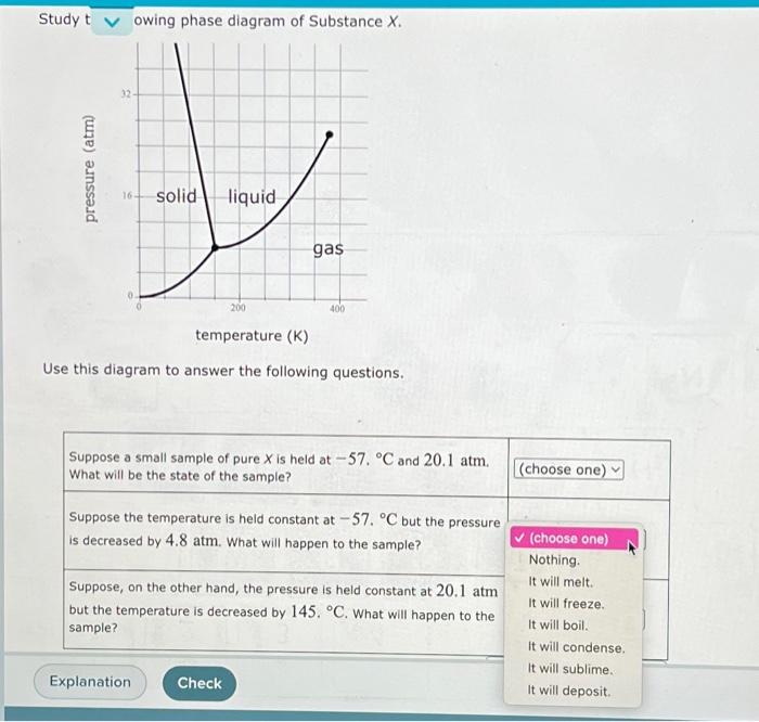 Solved Study t owing phase diagram of Substance X. Use this | Chegg.com