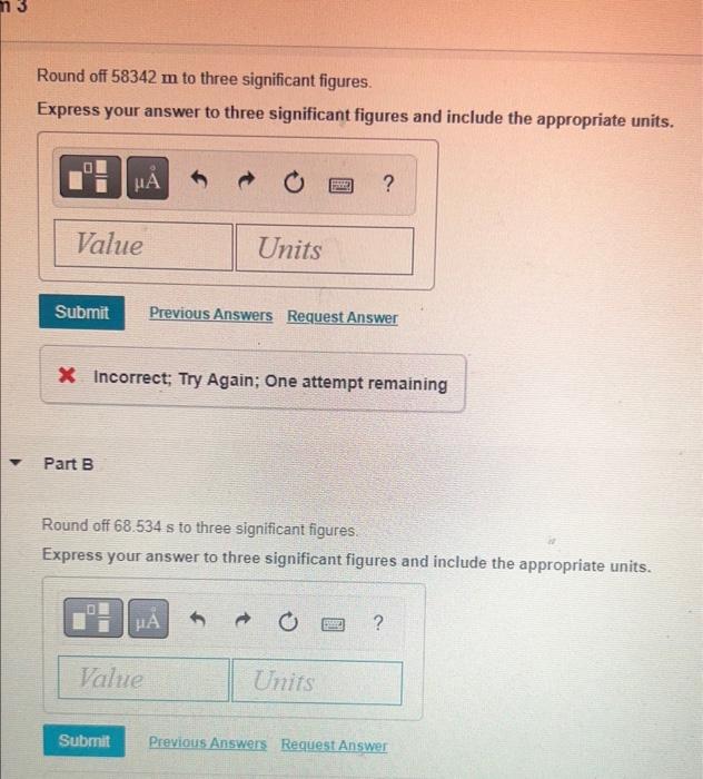 Solved Round off 58342 m to three significant figures. | Chegg.com