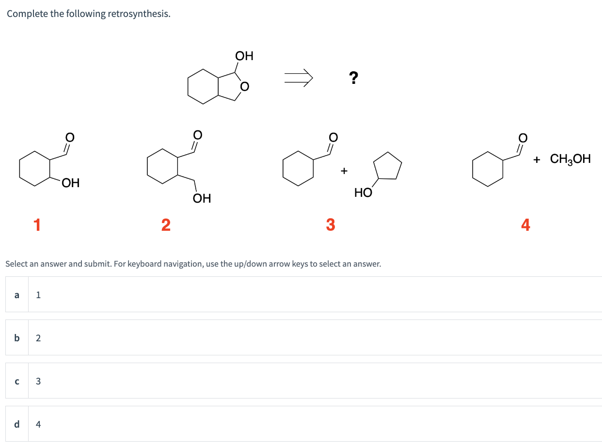 Complete The Following Retrosynthesis