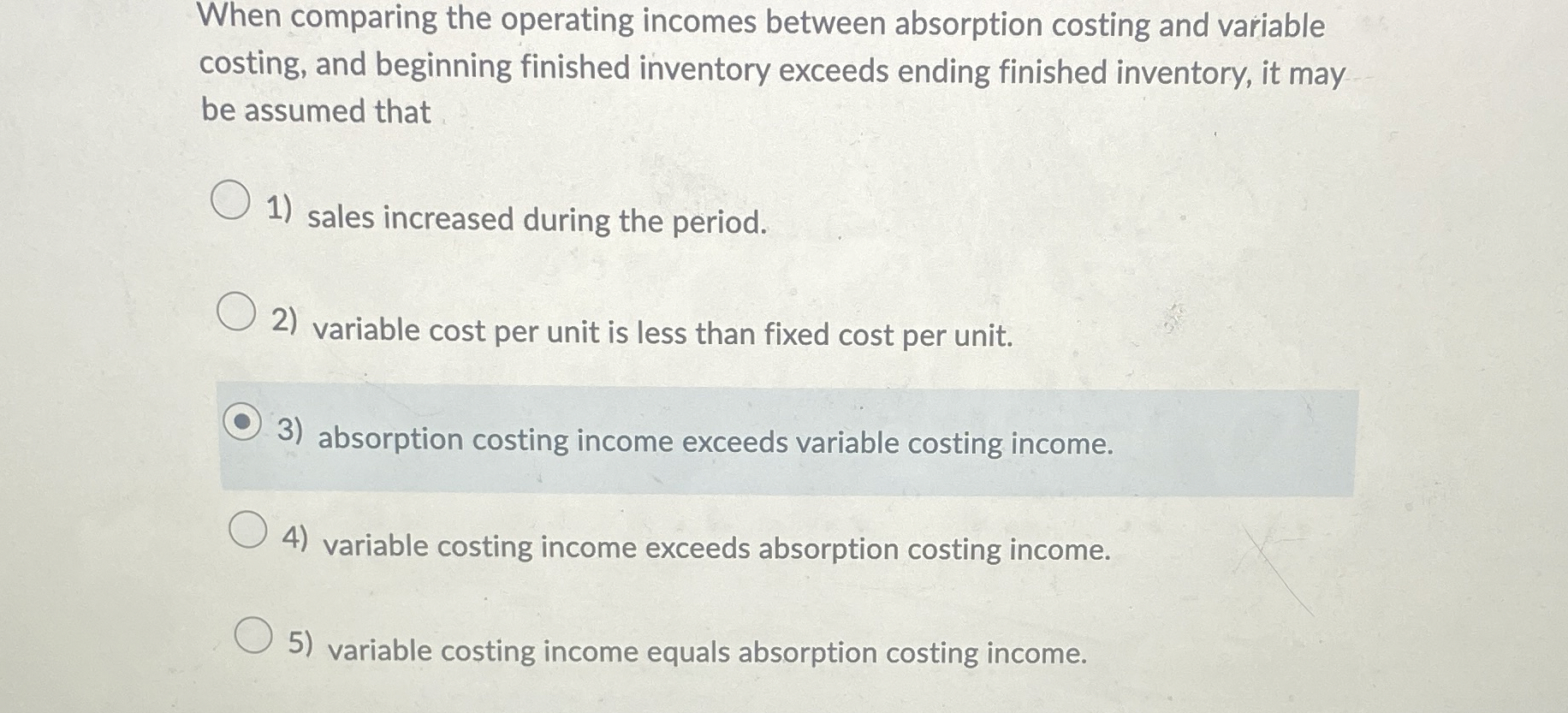 Solved When comparing the operating incomes between | Chegg.com