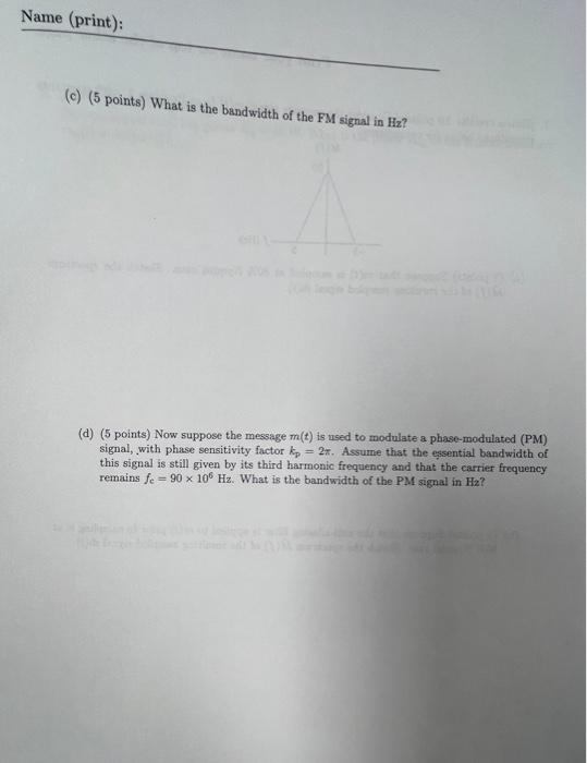 6. [20 points] A periodic message signal m(t) is | Chegg.com
