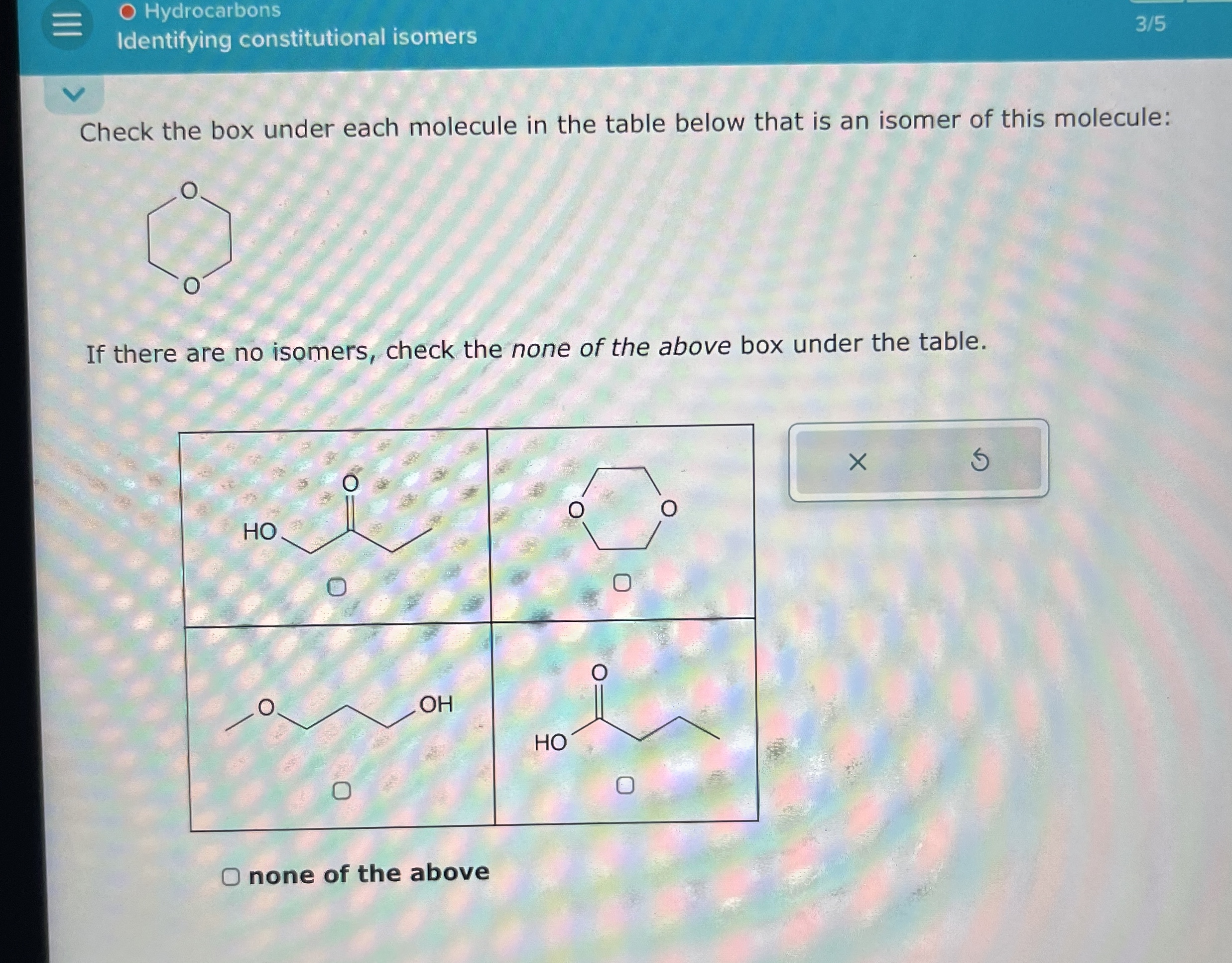 Solved Check the box under each molecule in the table below | Chegg.com