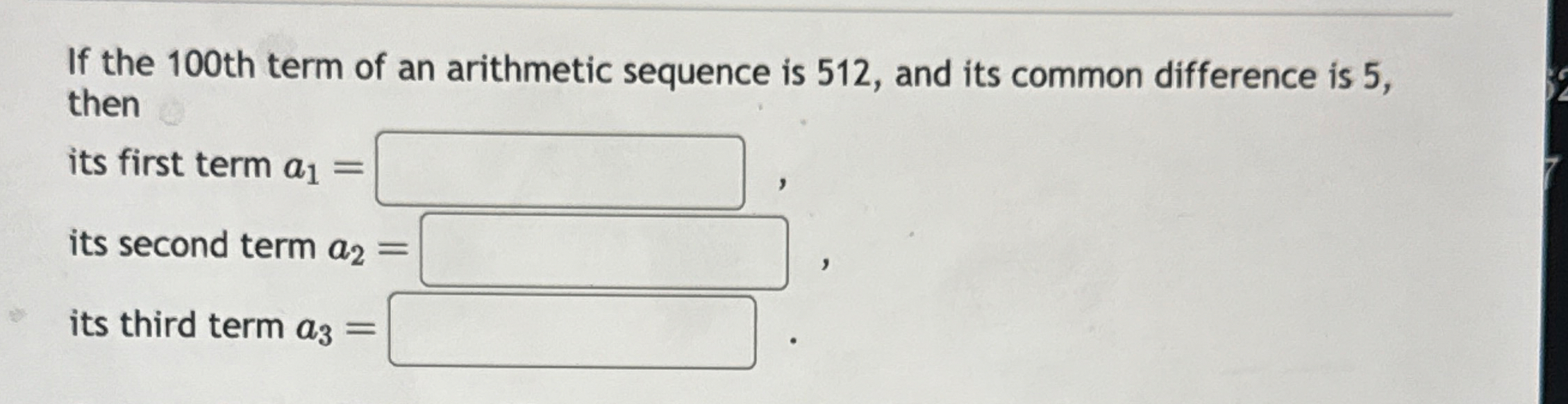 Solved If the 100 ﻿th term of an arithmetic sequence is | Chegg.com