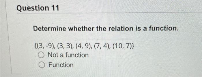 Solved Determine whether the relation is a function. | Chegg.com