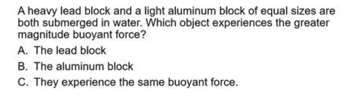 Solved A heavy lead block and a light aluminum block of | Chegg.com