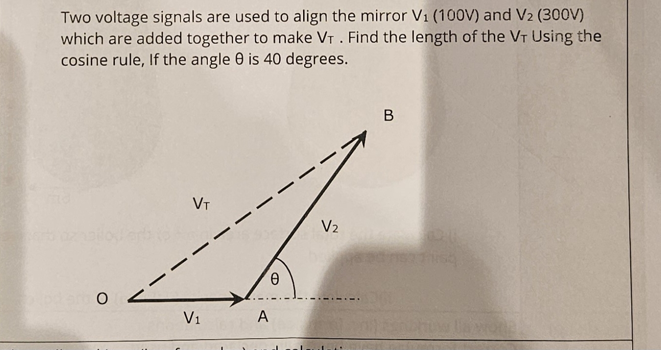 Solved Two voltage signals are used to align the mirror | Chegg.com
