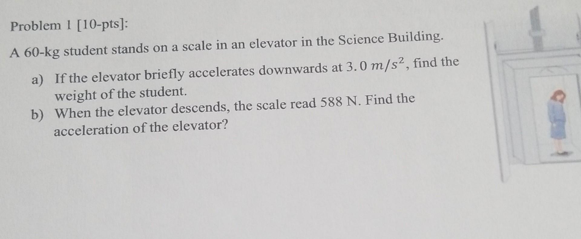 Solved Problem 1 [10-pts]: A 60-kg student stands on a scale | Chegg.com