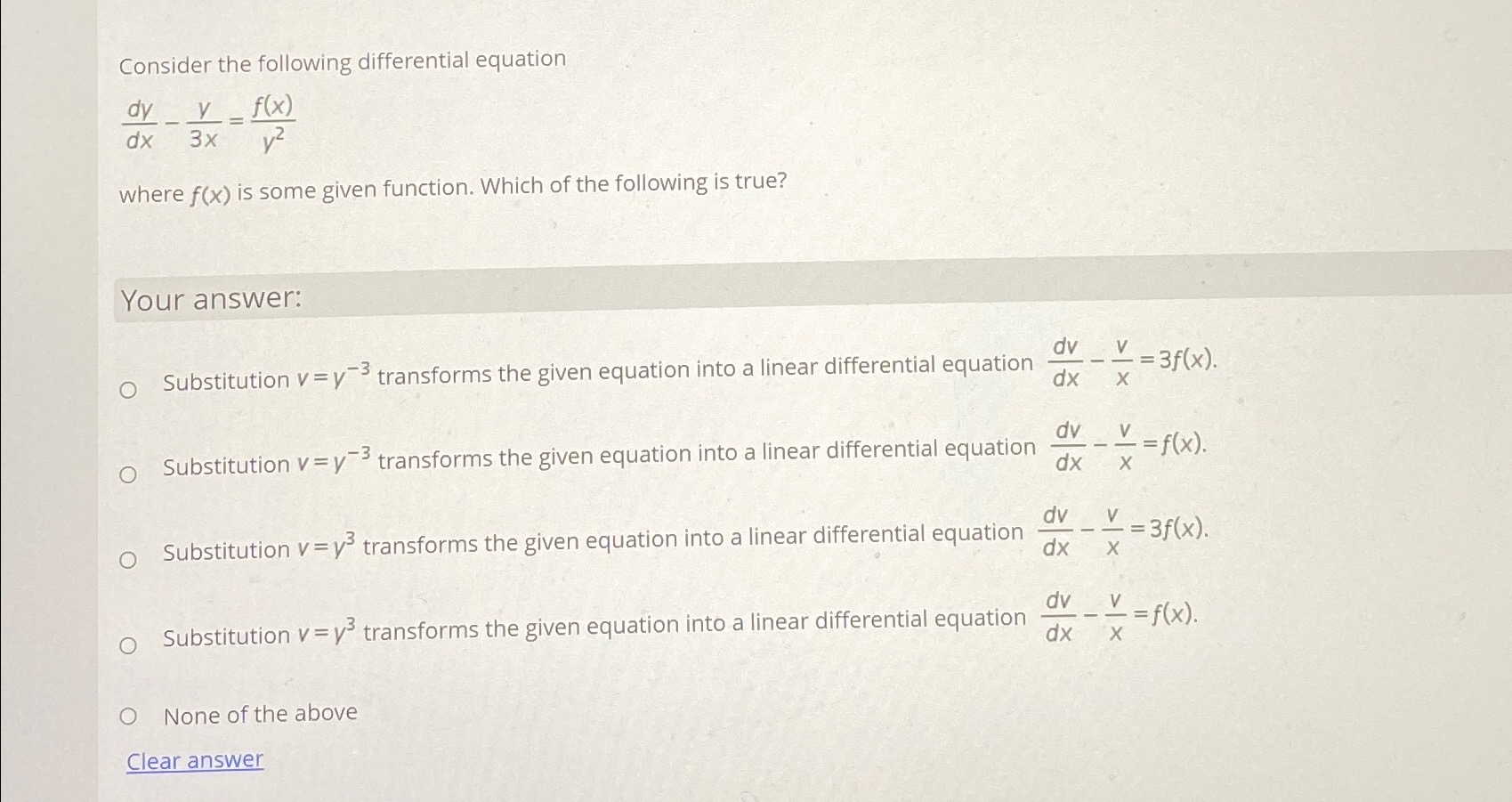 Solved Consider the following differential | Chegg.com