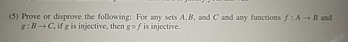 Solved (5) ﻿Prove or disprove the following: For any sets | Chegg.com